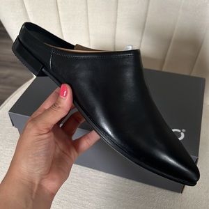 Ecco | Shoes | Ecco Black Leather Pointy Ballerina Mules 4 | Poshmark